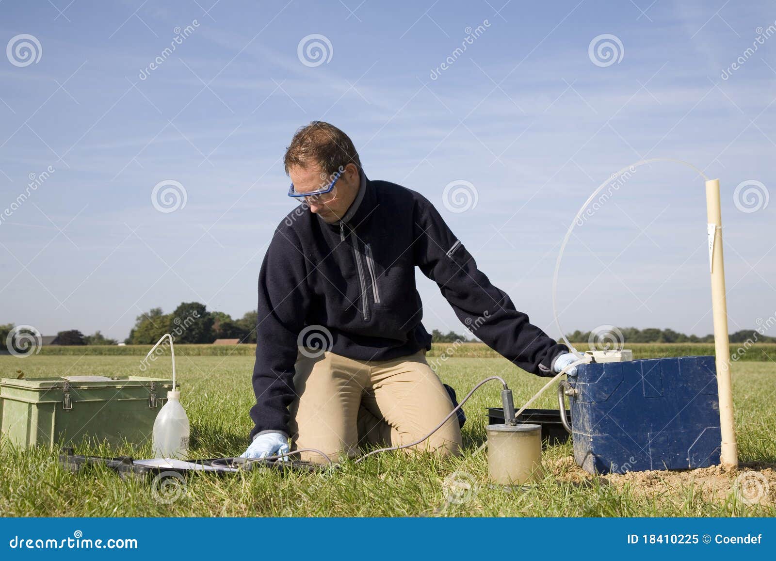Taking Samples of the Soil, Research. Stock Image - Image of horizontal ...