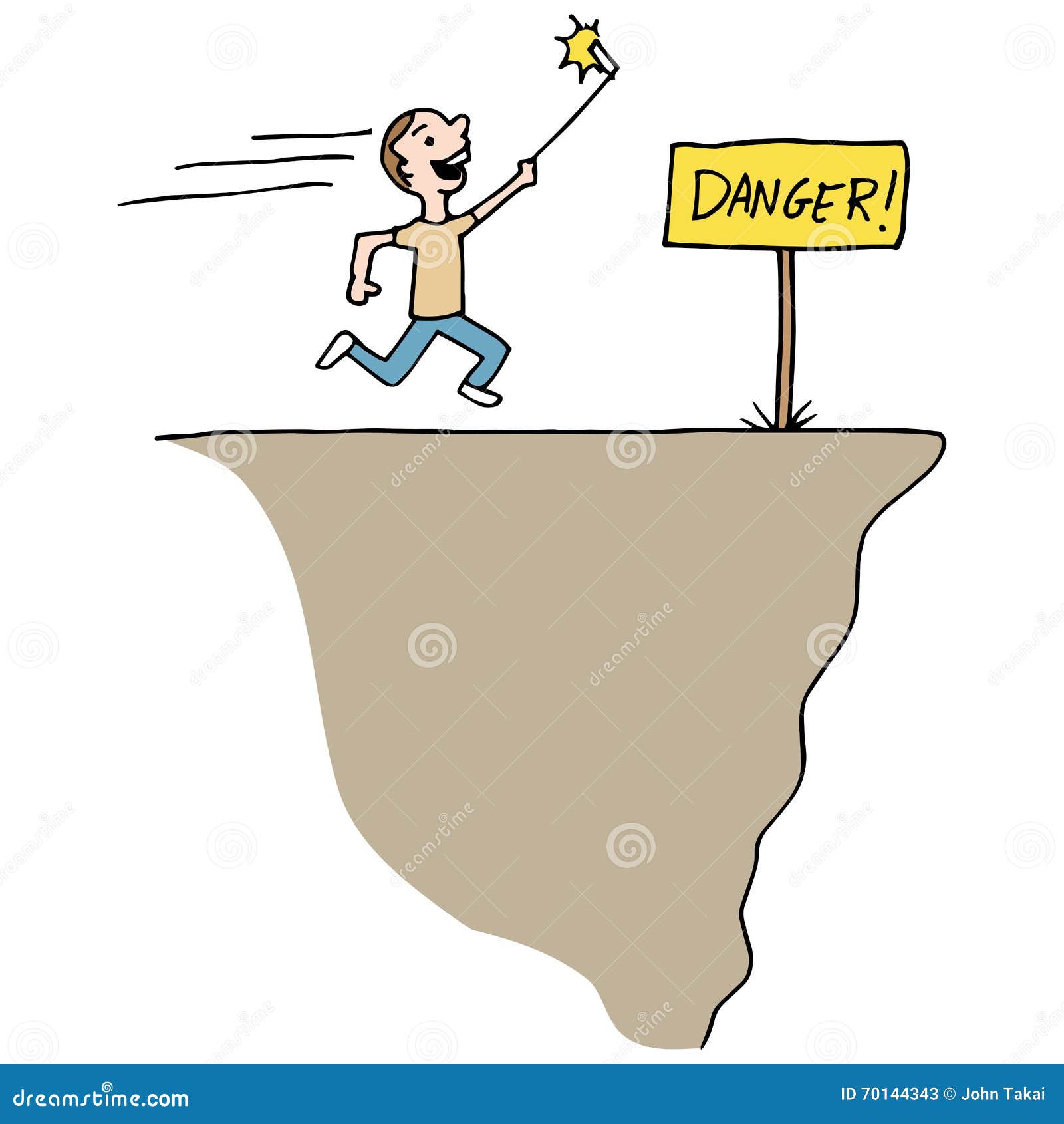 Taking selfie danger stock vector. Illustration of cartoon - 70144343