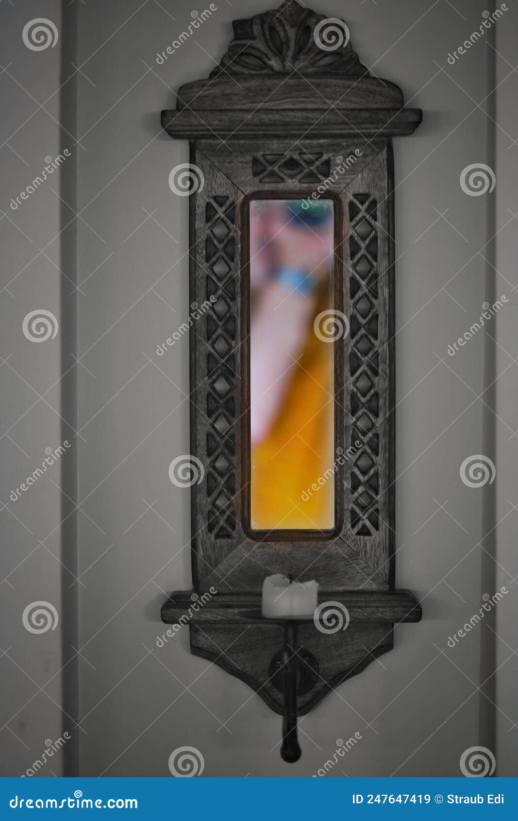 Taking a Shot in Front of the Mirror Stock Image - Image of door ...