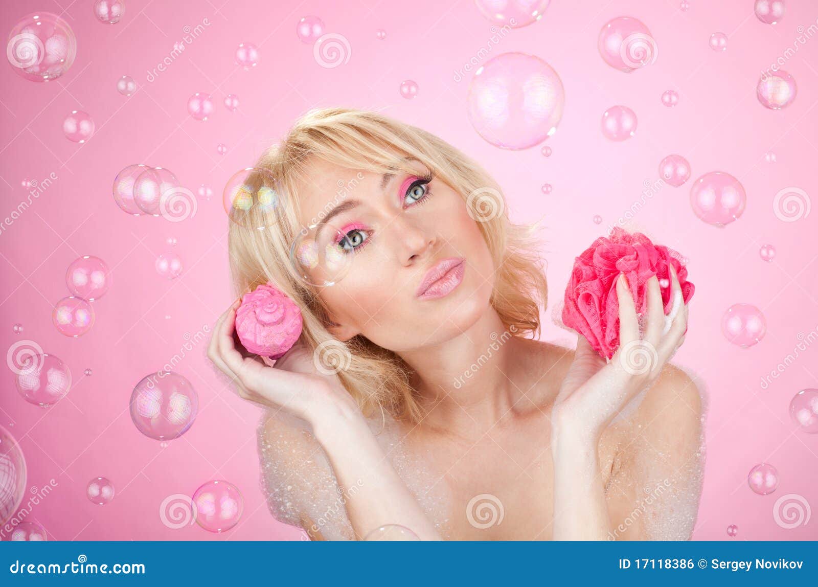 Taking a shower stock photo. Image of relaxation, bubbles - 17118386