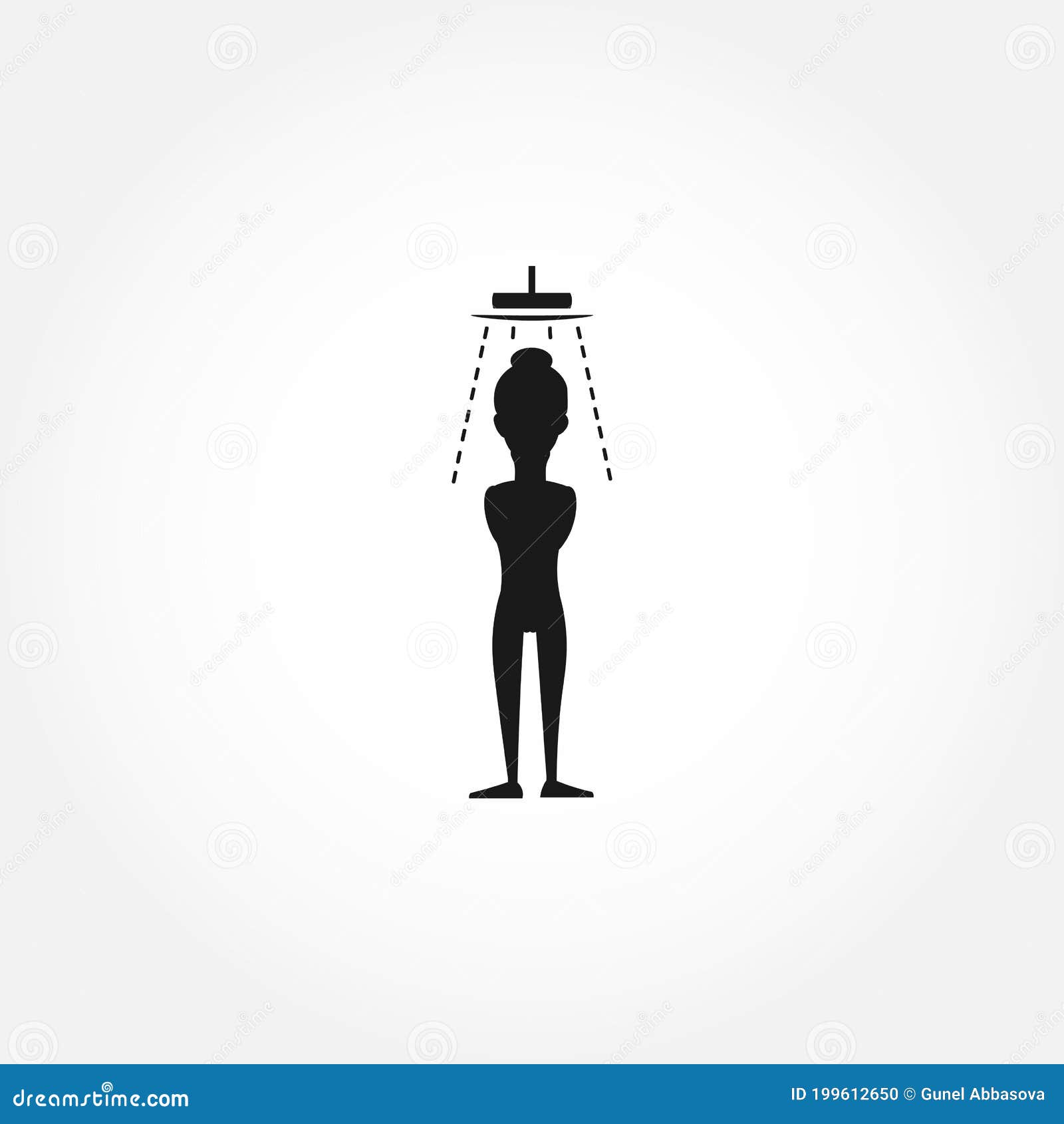 Taking Shower Silhouette Icon Stock Vector - Illustration of bath ...