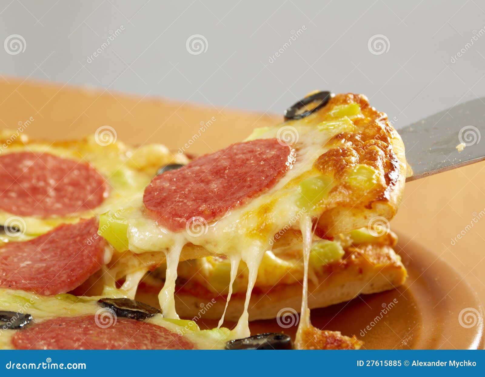 Taking Slice of Pizza,melted Cheese Dripping Stock Image - Image of ...
