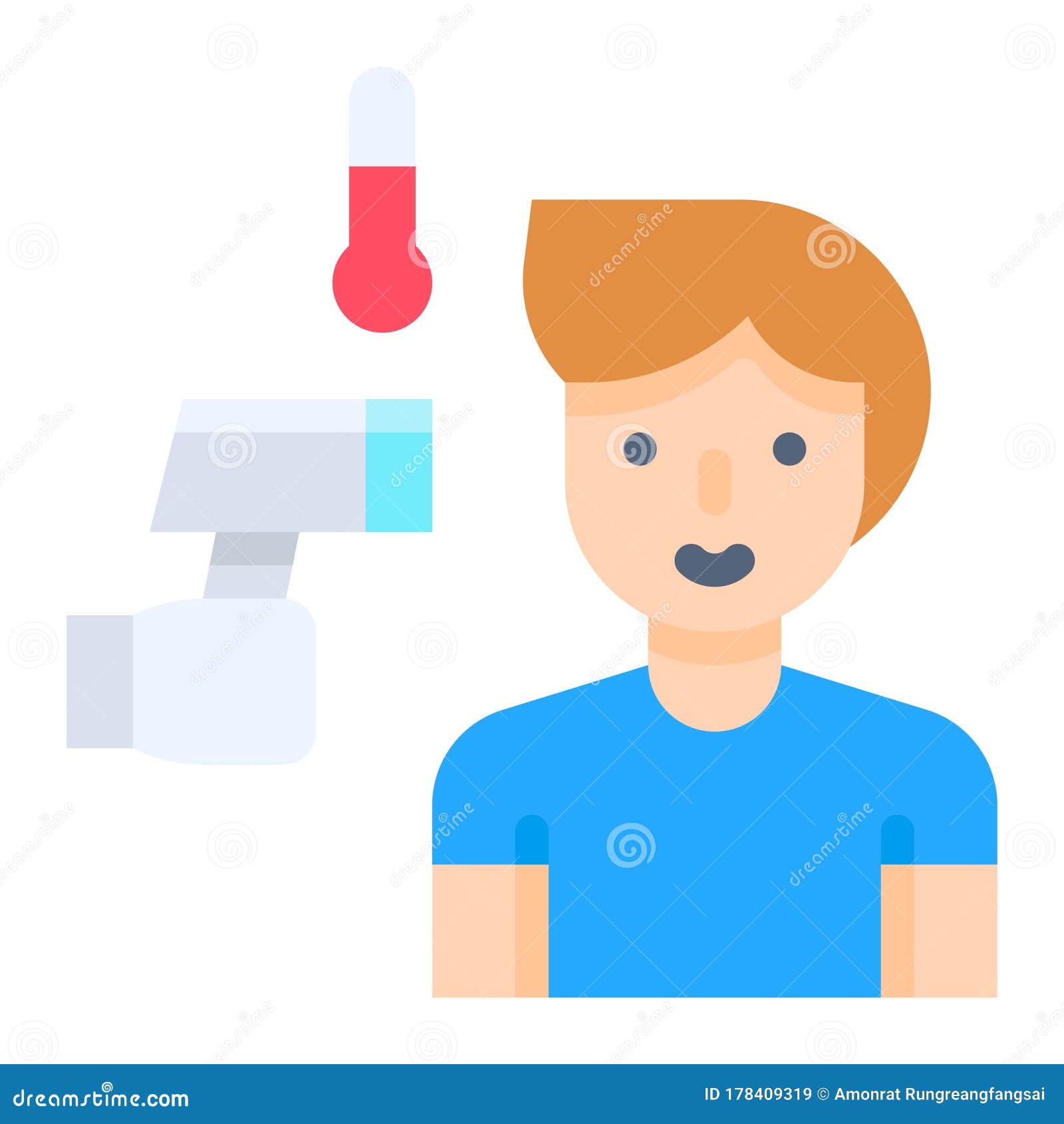 Taking Temperature Vector Illustration, Flat Style Icon Stock Vector ...