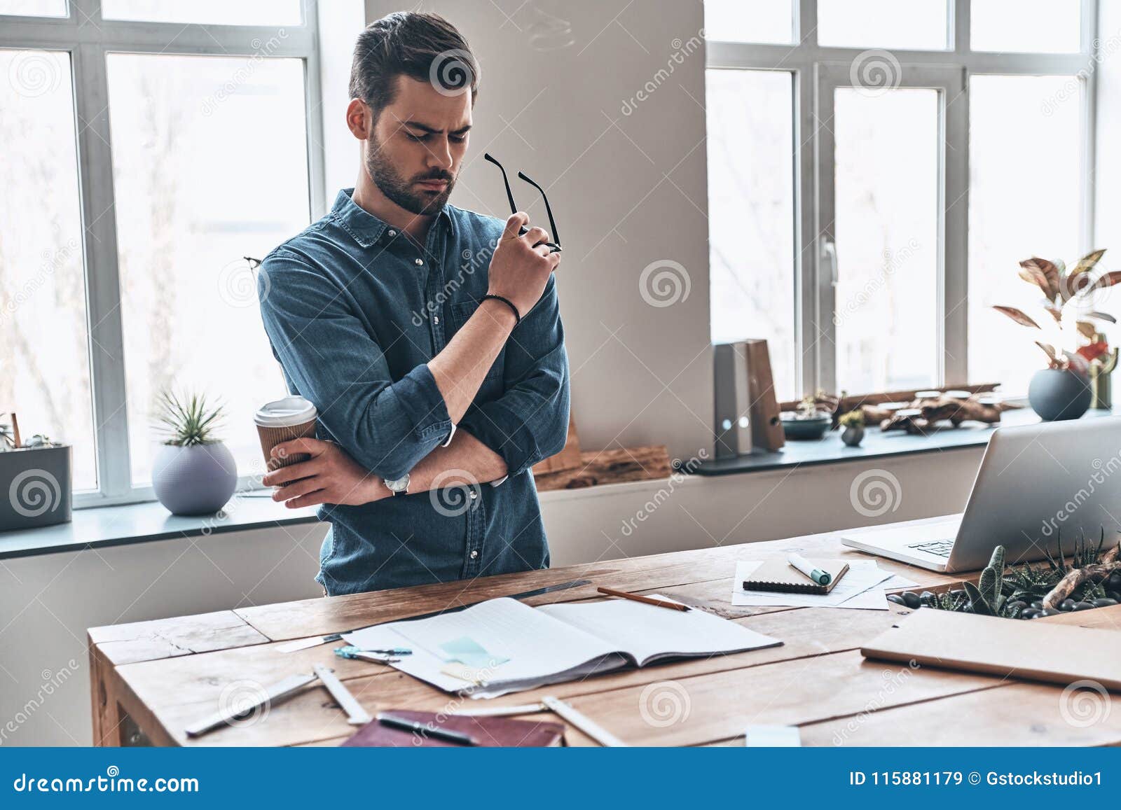 Taking time to think. stock image. Image of entrepreneur - 115881179