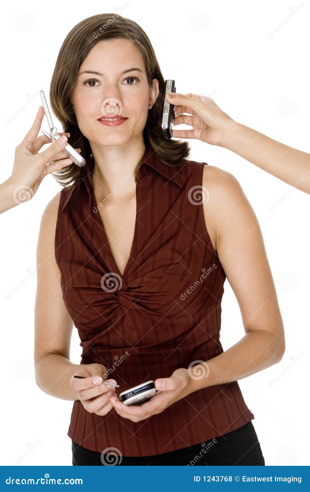 Taking Two Calls stock photo. Image of confidence, portrait - 1243768