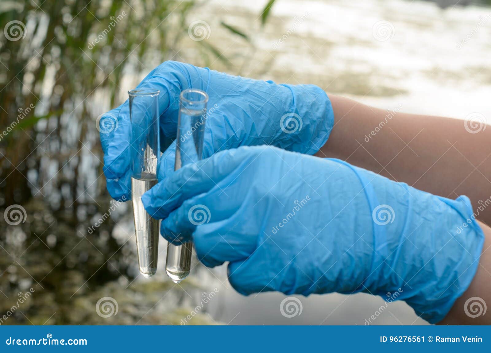 Taking a Water Test for Analysis from a Reservoir. Stock Image - Image ...