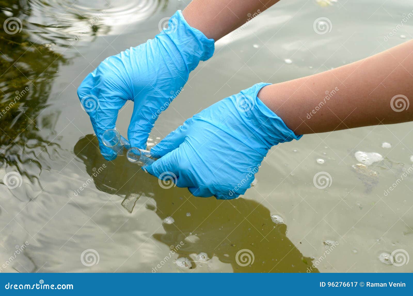 Taking a Water Test for Analysis from a Reservoir. Stock Image - Image ...