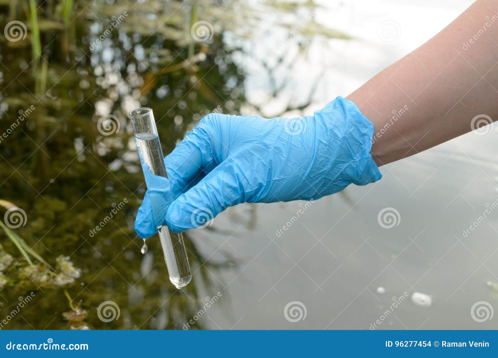Taking a Water Test for Analysis from a Reservoir. Stock Photo - Image ...