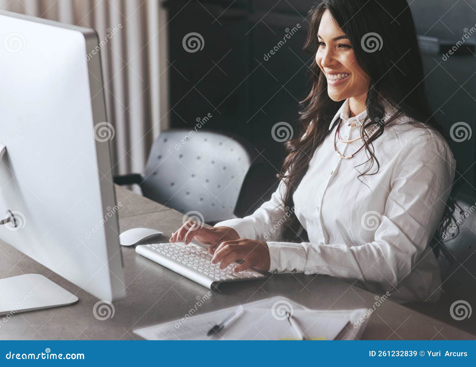 Taking on the Workday with a Positive Attitude. a Young Businesswoman ...