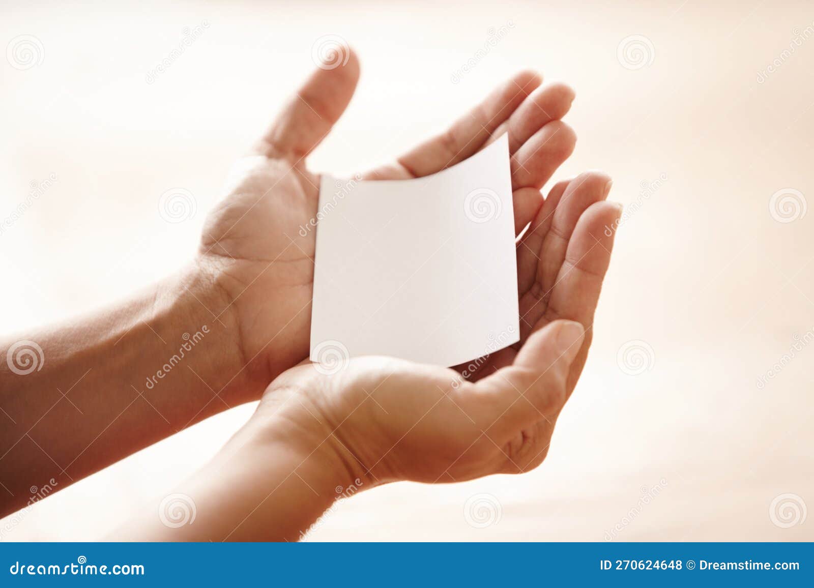 Taking Your Requests. Hands Holding Out a Blank Piece of Copyspace Like ...