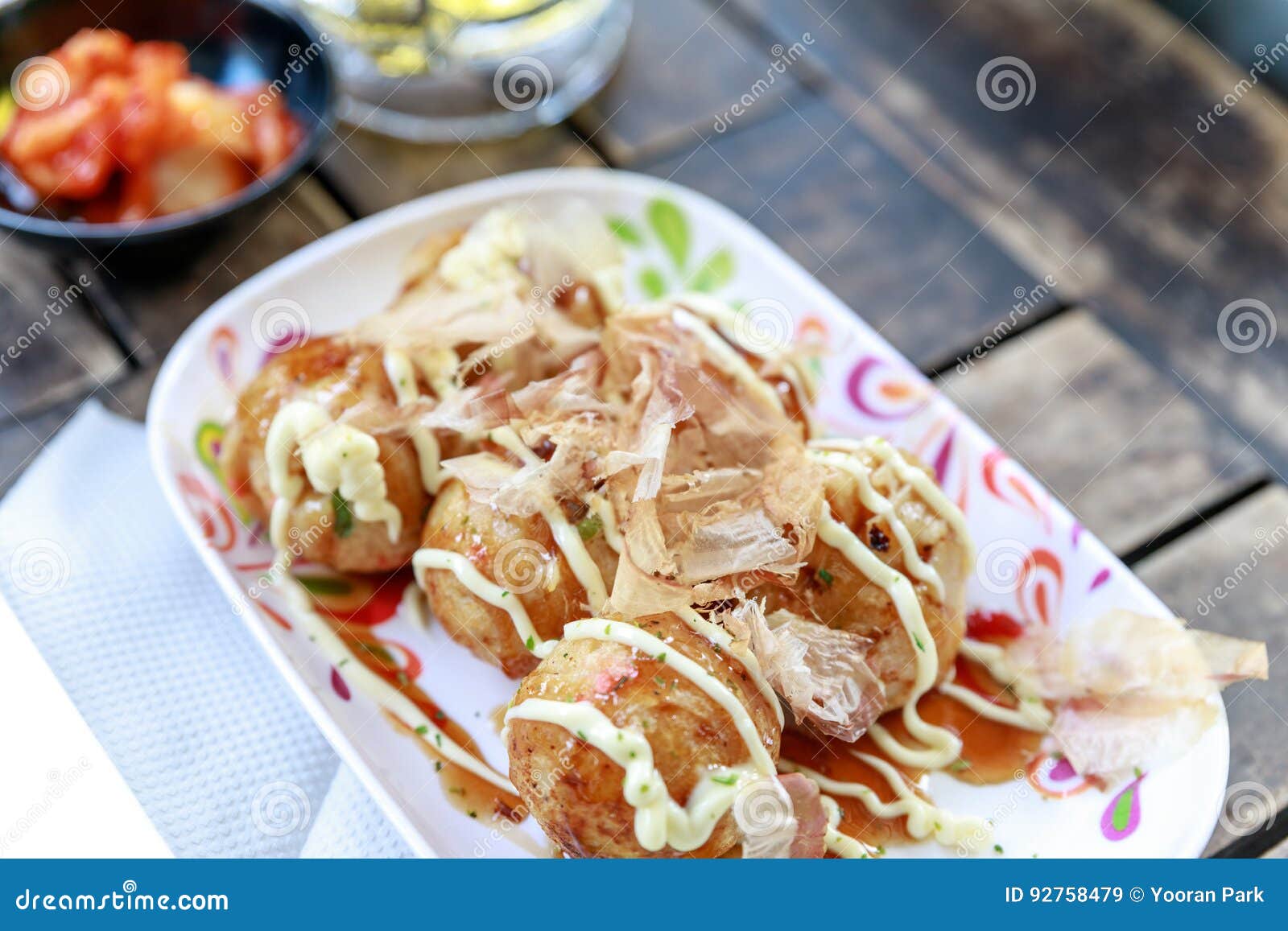 Takoyaki stock image. Image of sauce, cuisine, ball, eating - 92758479