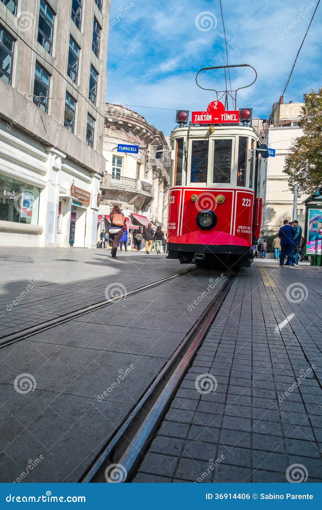 Taksim tram, Istanbul editorial photo. Image of turkish - 36914406