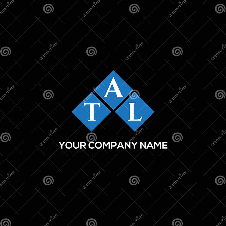 TAL Letter Logo Design on BLACK Background. TAL Creative Initials ...