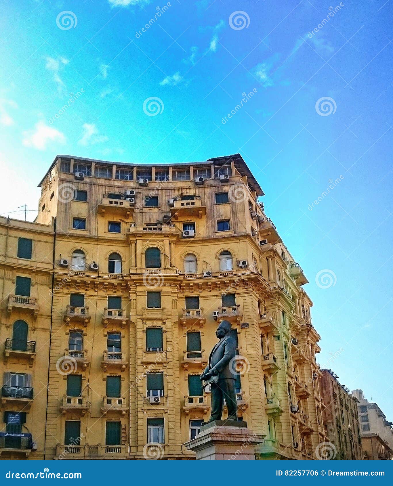 Talaat Harb statue stock photo. Image of downtown, cairo - 82257706