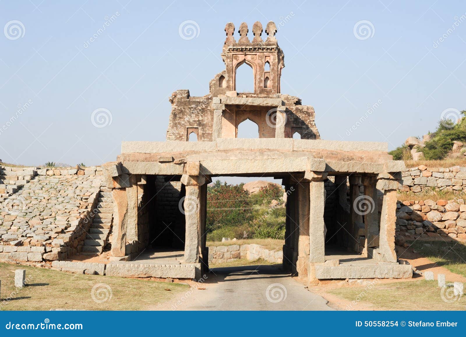 Talarigatta gate at Hampi stock photo. Image of elephant - 50558254