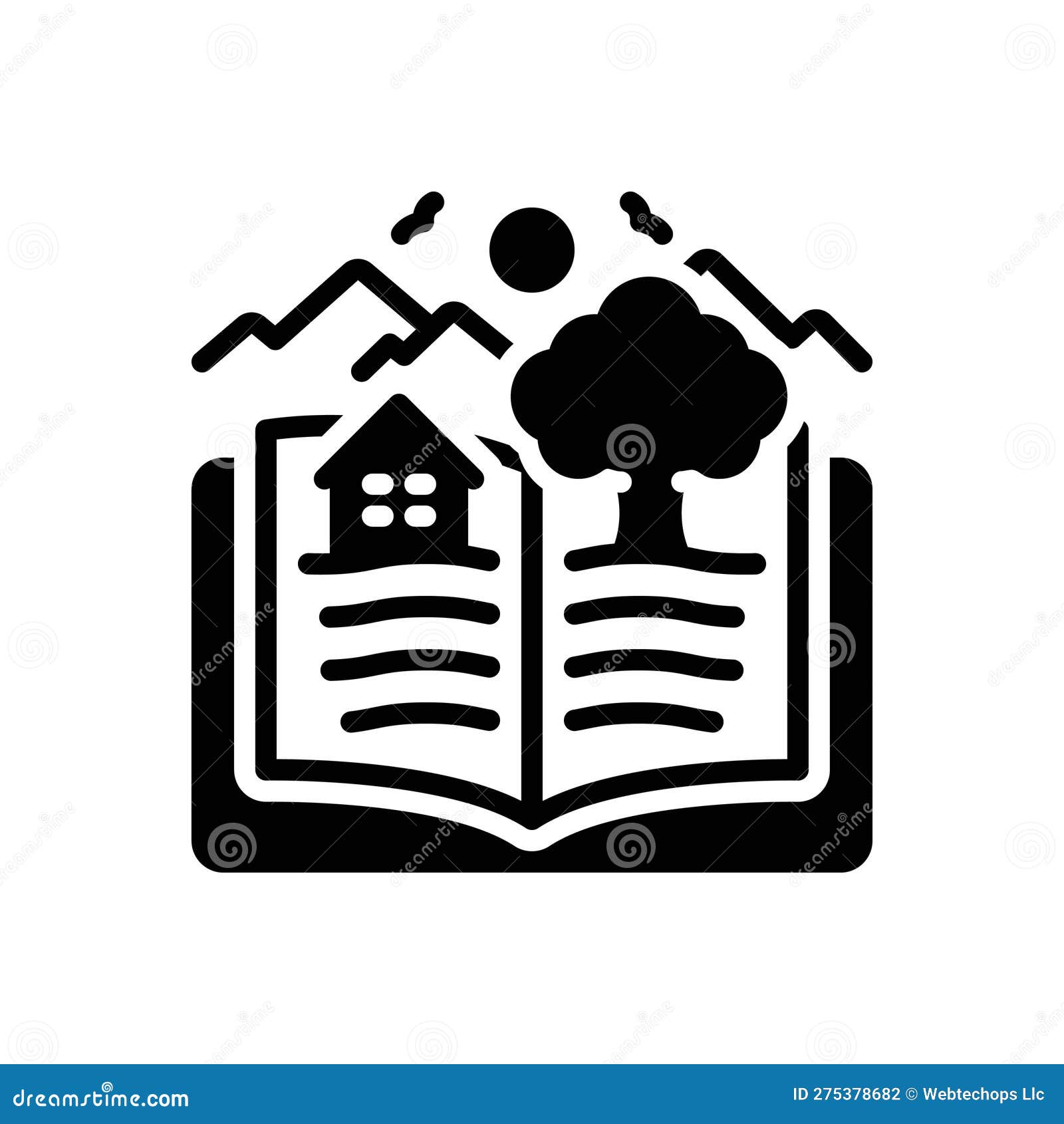 Black Solid Icon for Tale, Narrative and Book Stock Vector ...