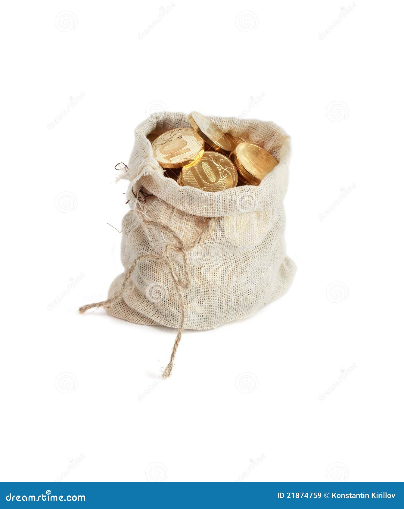 Talega en blanco imagen de archivo. Imagen de ahorros - 21874759