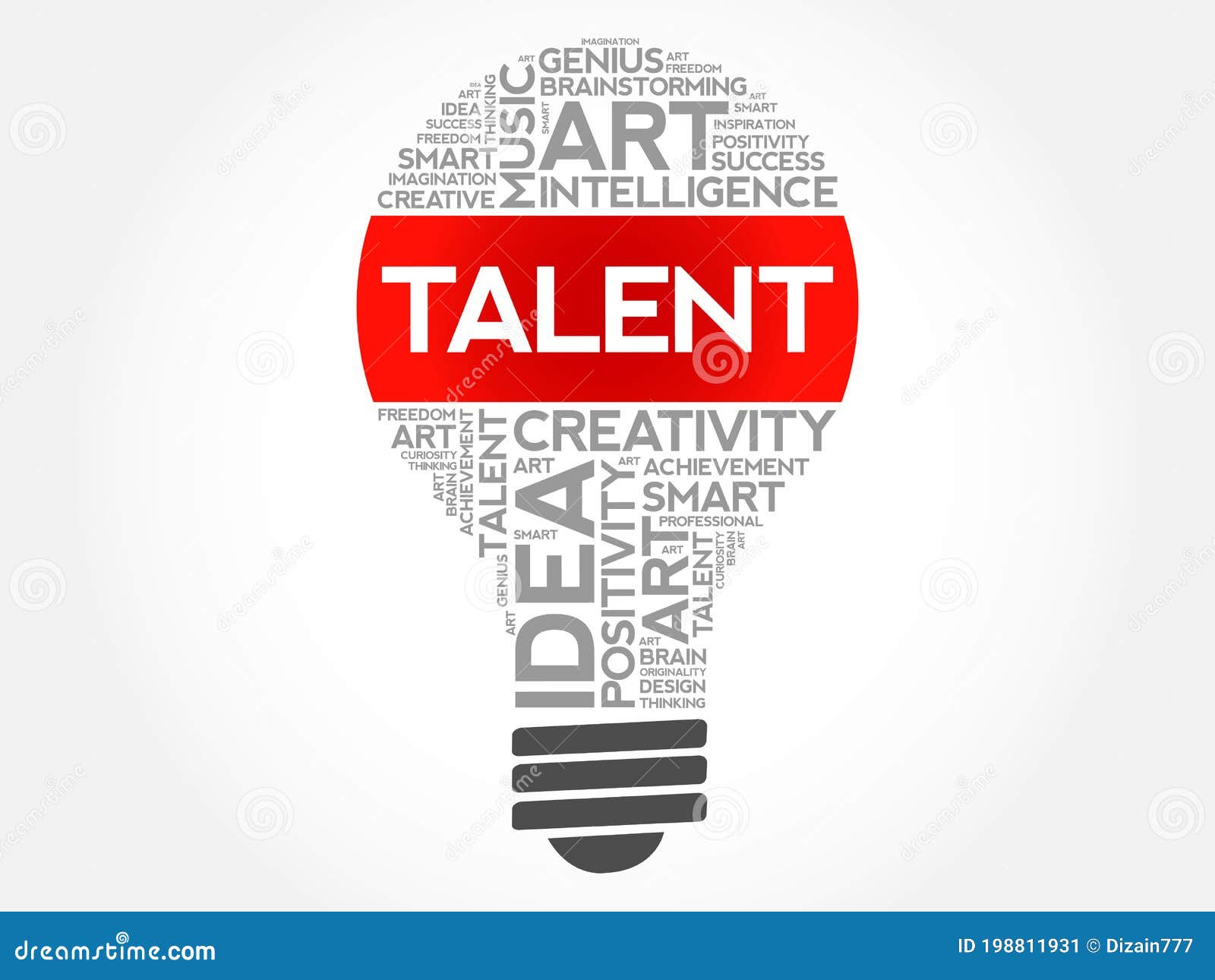 Talent bulb word cloud stock illustration. Illustration of lamp - 198811931