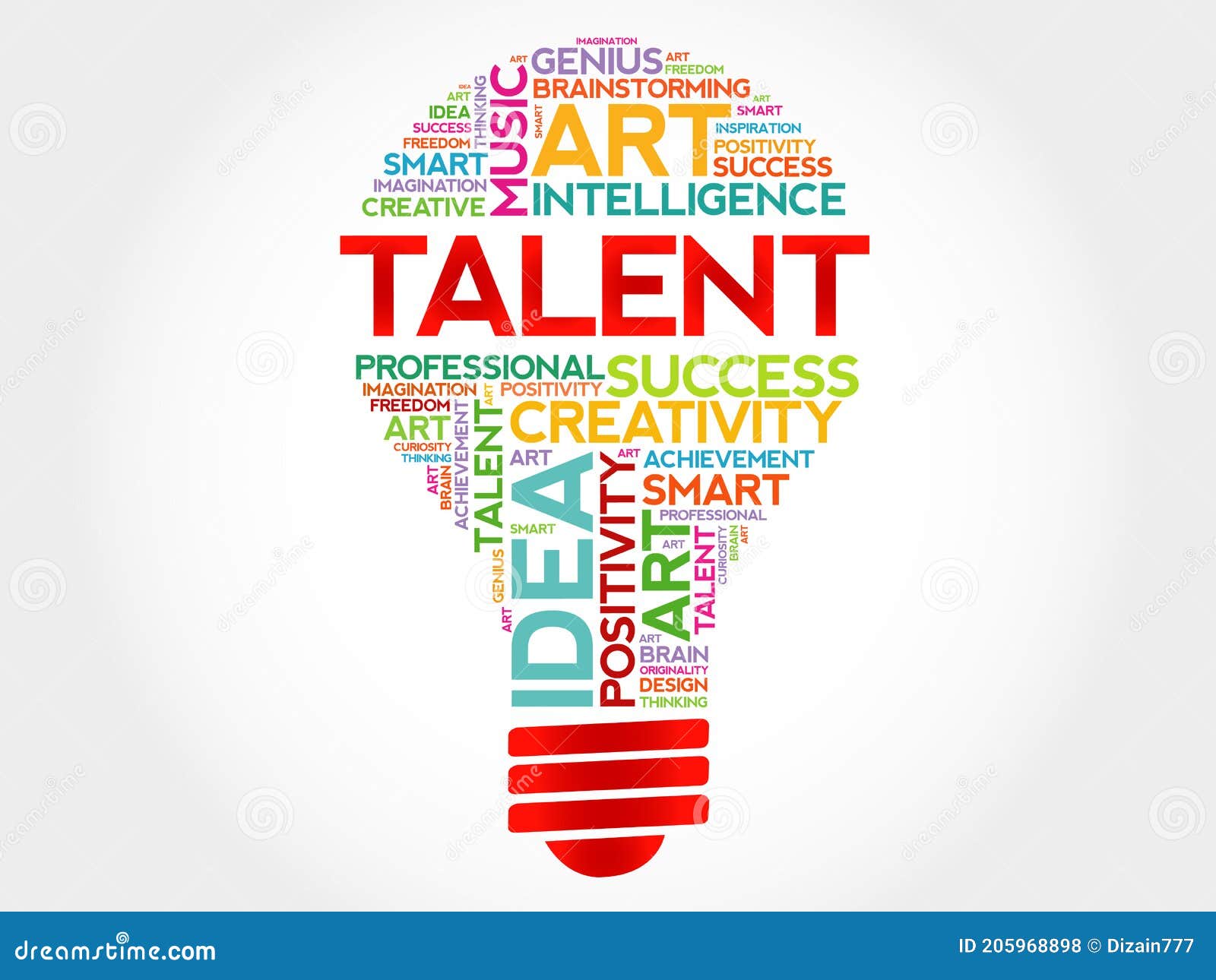 Talent bulb word cloud stock illustration. Illustration of light ...