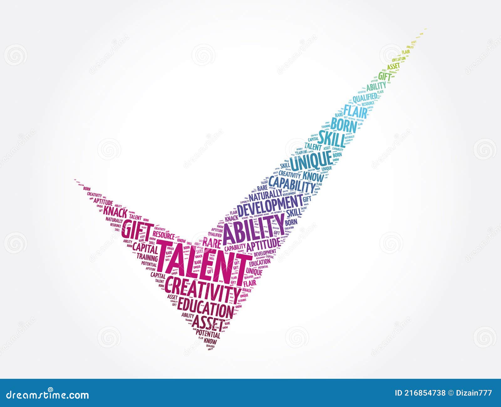 Talent Check Mark Word Cloud Collage, Concept Background Stock ...