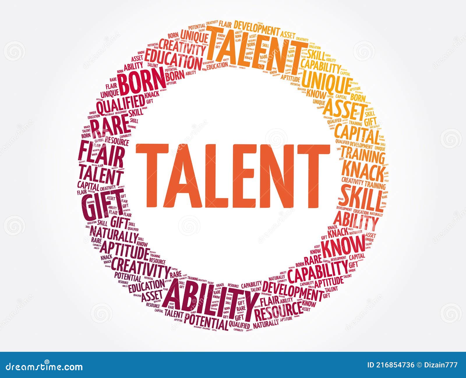 Talent Circle Word Cloud Collage, Concept Background Stock Illustration ...