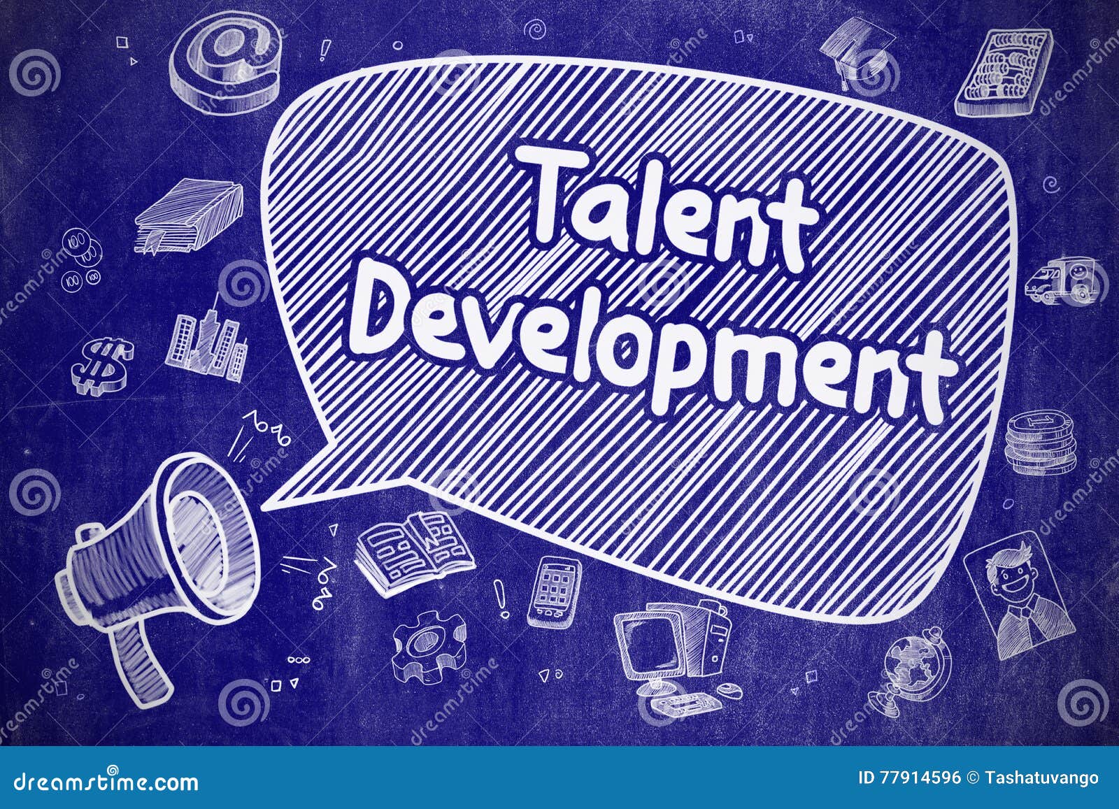 Talent Development - Doodle Illustration on Blue Chalkboard. Stock ...