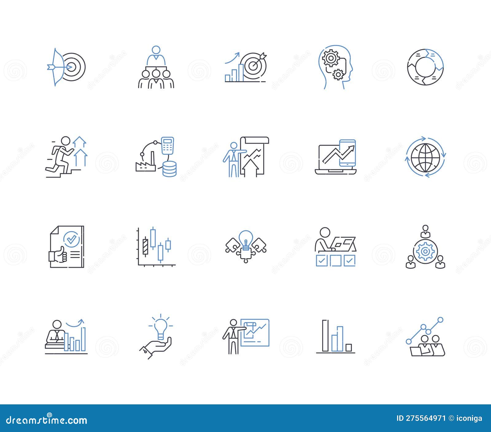 Talent Development Line Icons Collection. Potential, Growth, Learning ...
