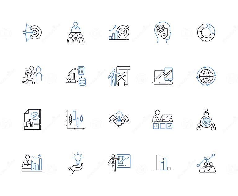 Talent Development Line Icons Collection. Potential, Growth, Learning ...