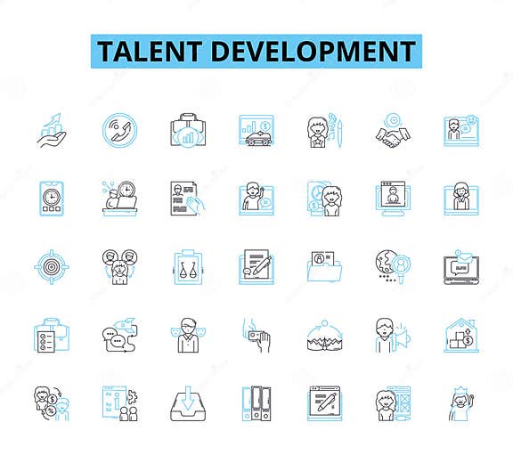 Talent Development Linear Icons Set. Growth, Learn, Progression ...