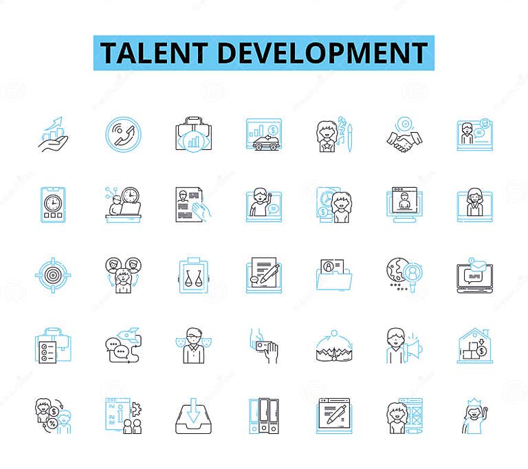 Talent Development Linear Icons Set. Growth, Learn, Progression ...