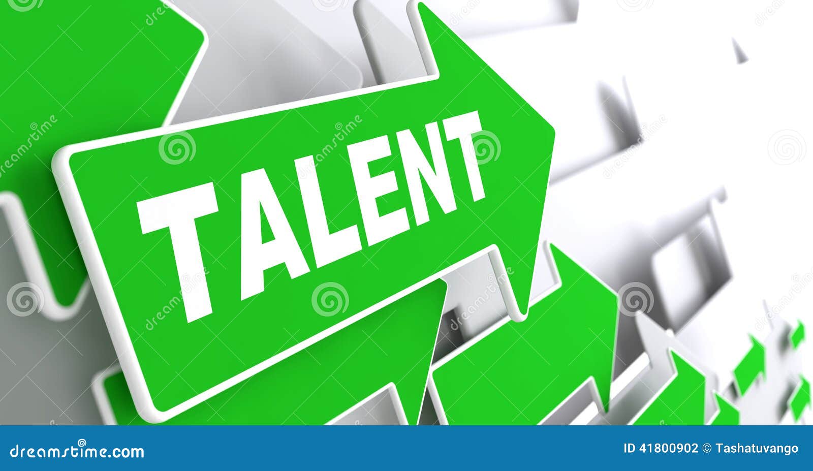 Talent on Green Direction Arrow Sign. Stock Illustration - Illustration ...
