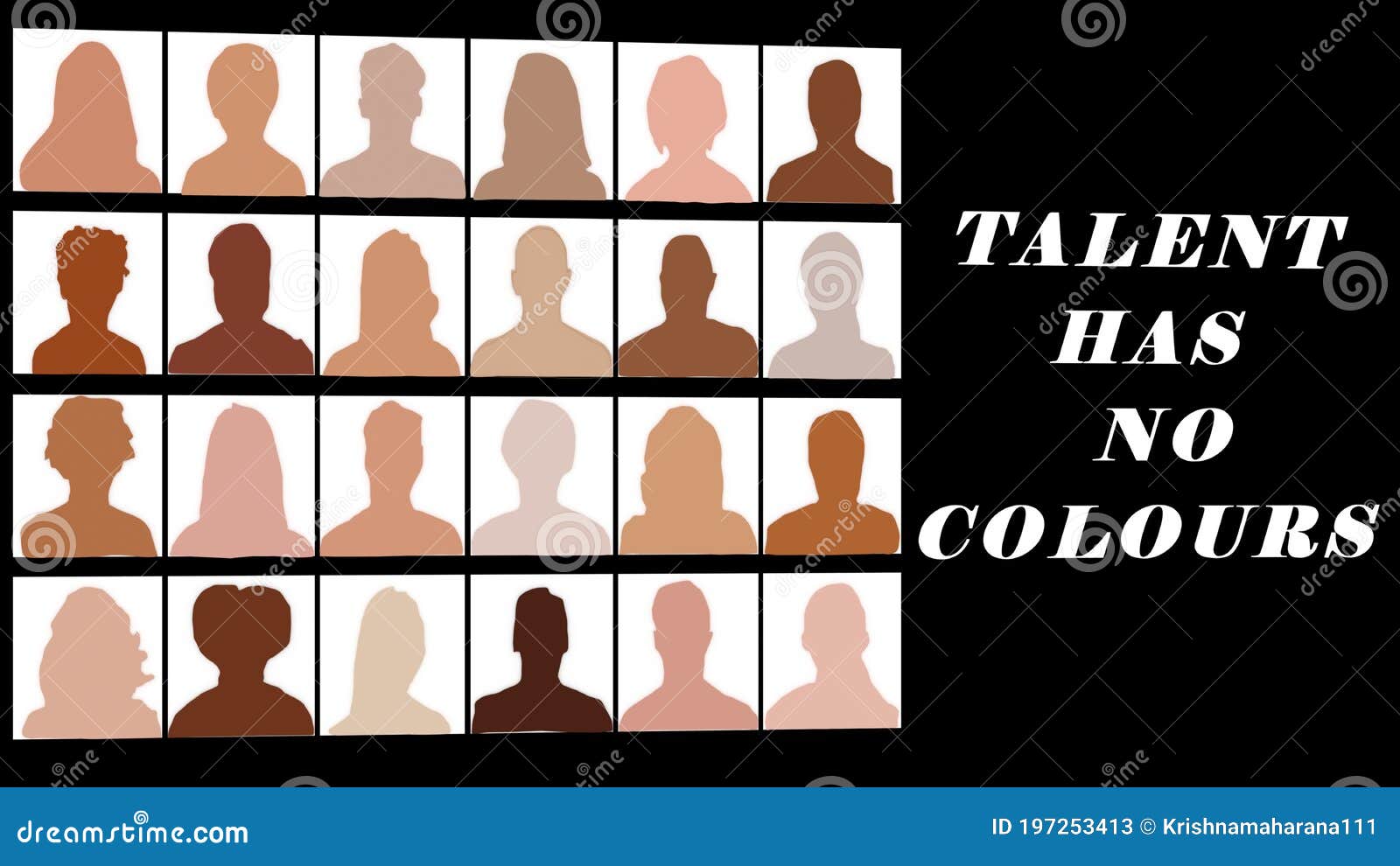 Talent Has No Colors Around the World Stock Illustration - Illustration ...