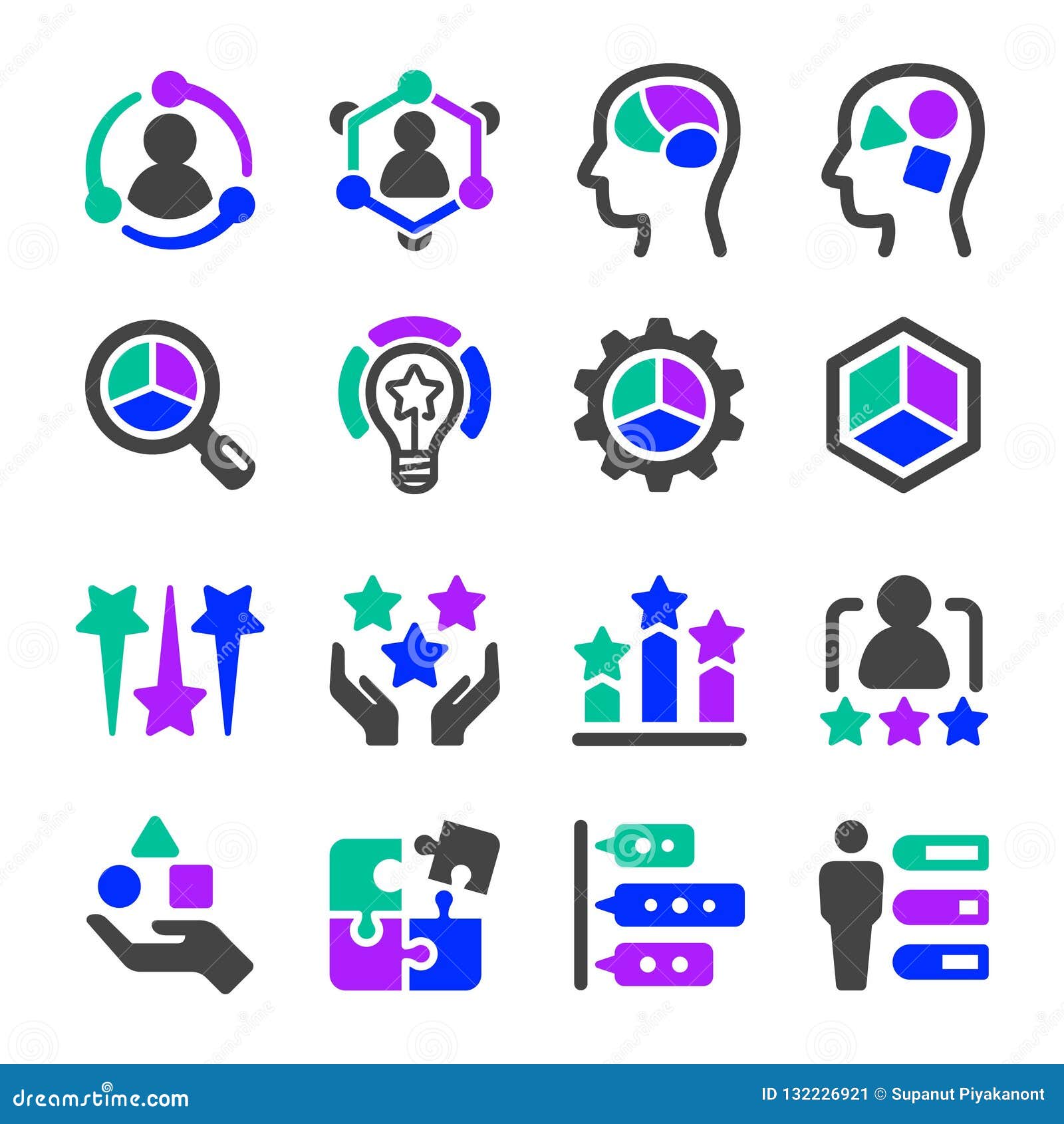 Talent icon set stock vector. Illustration of element - 132226921