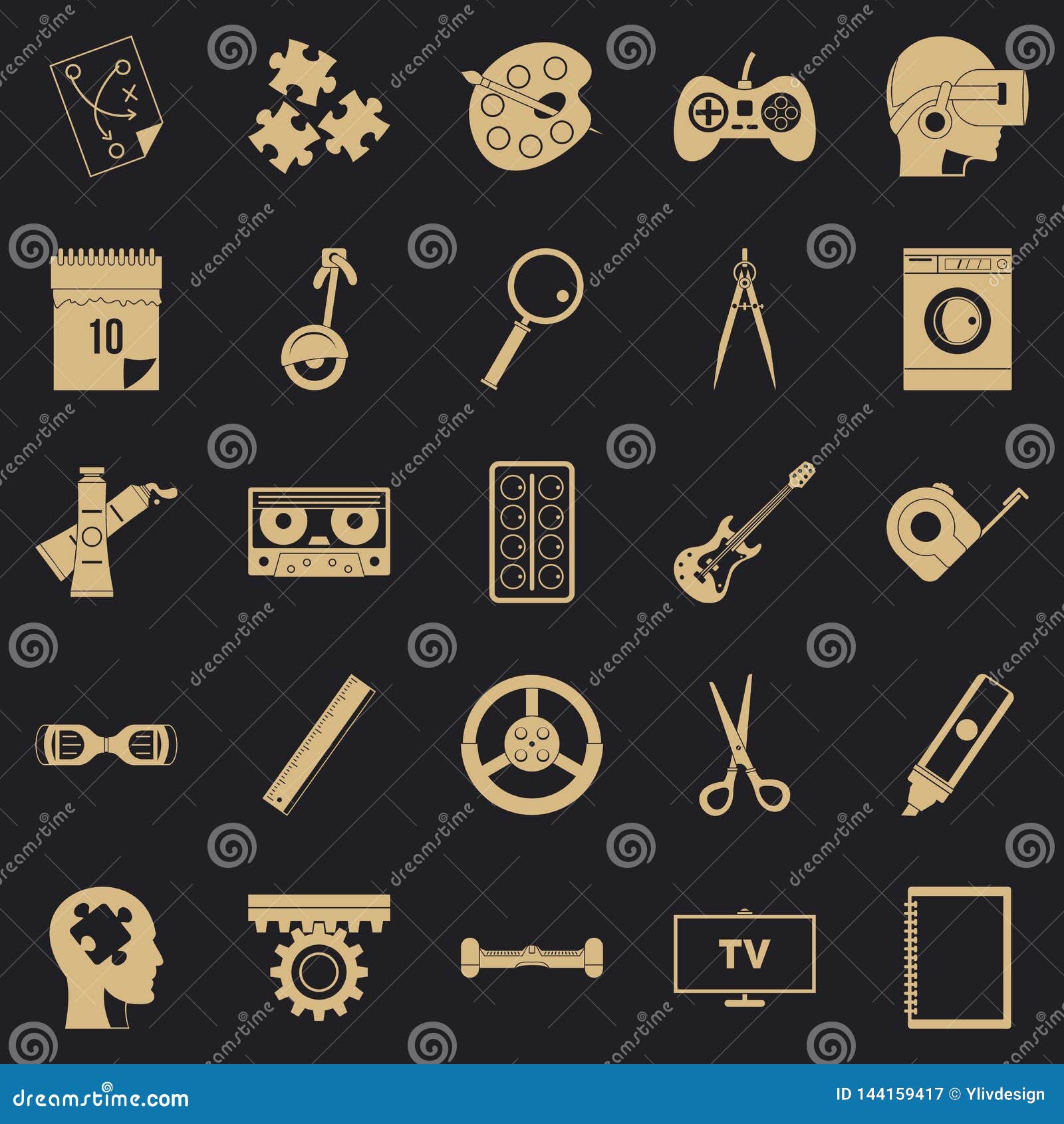 Talent Icons Set, Simple Style Stock Vector - Illustration of black ...