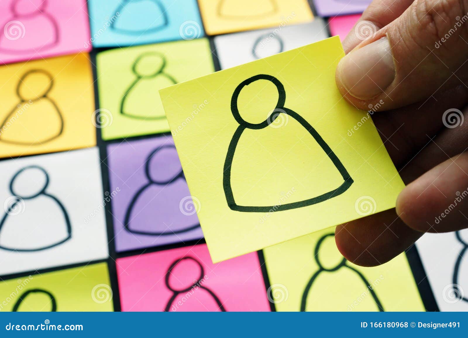 Talent Management Concept. Man Holding Sheet with Drawn Figure of ...