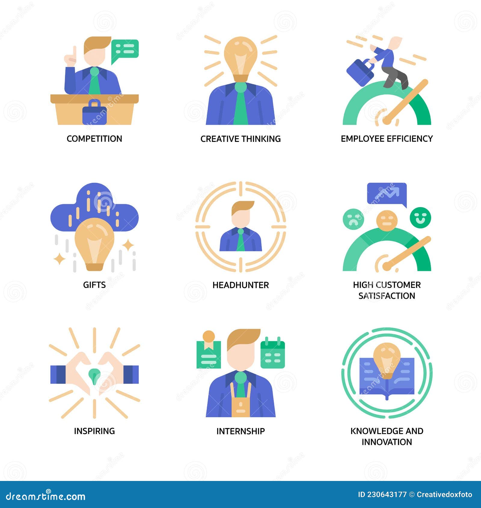 Talent Management Icon Set stock vector. Illustration of employee ...