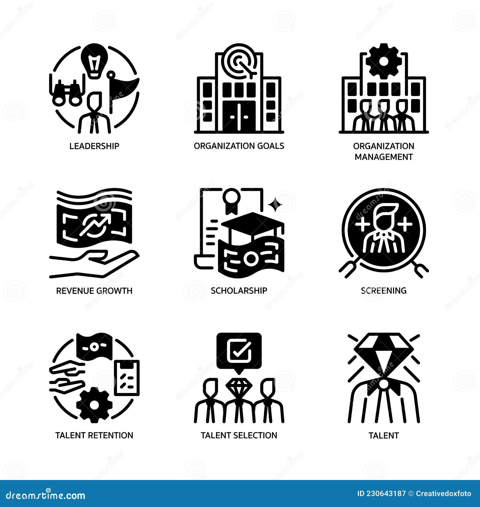 Talent Management Icon Set stock vector. Illustration of vector - 230643187