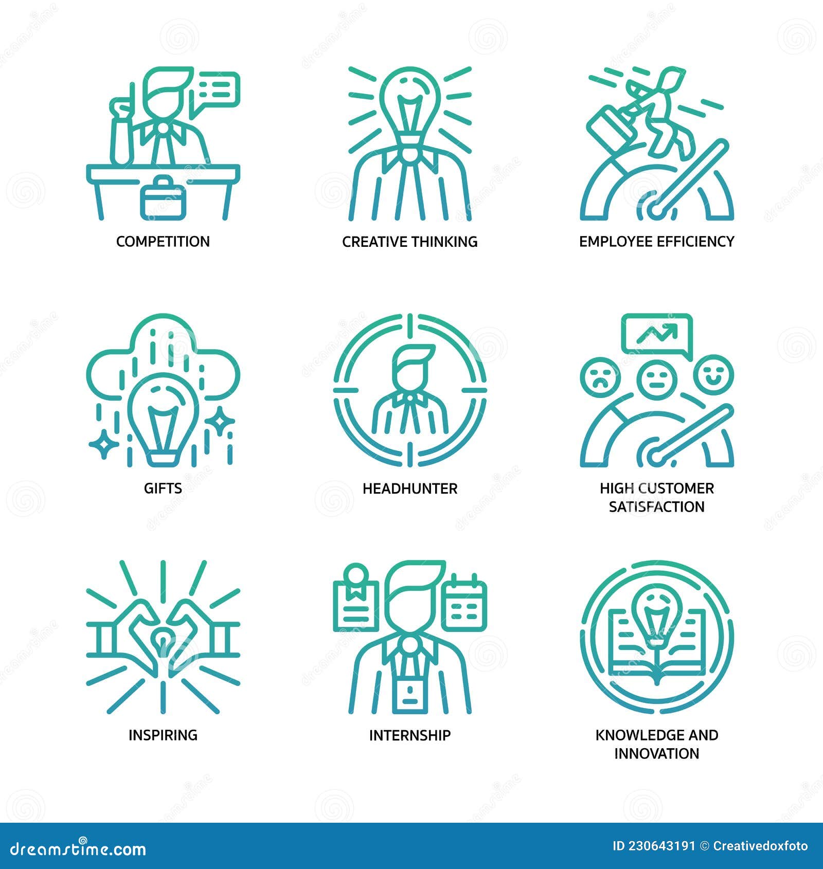Talent Management Icon Set stock vector. Illustration of smart - 230643191
