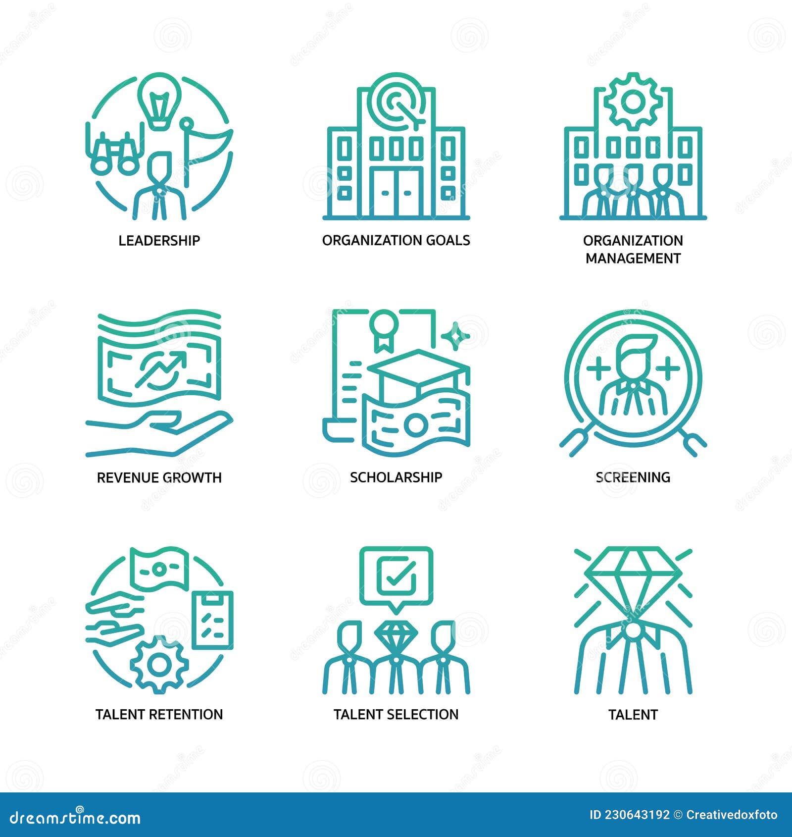Talent Management Icon Set stock vector. Illustration of management ...