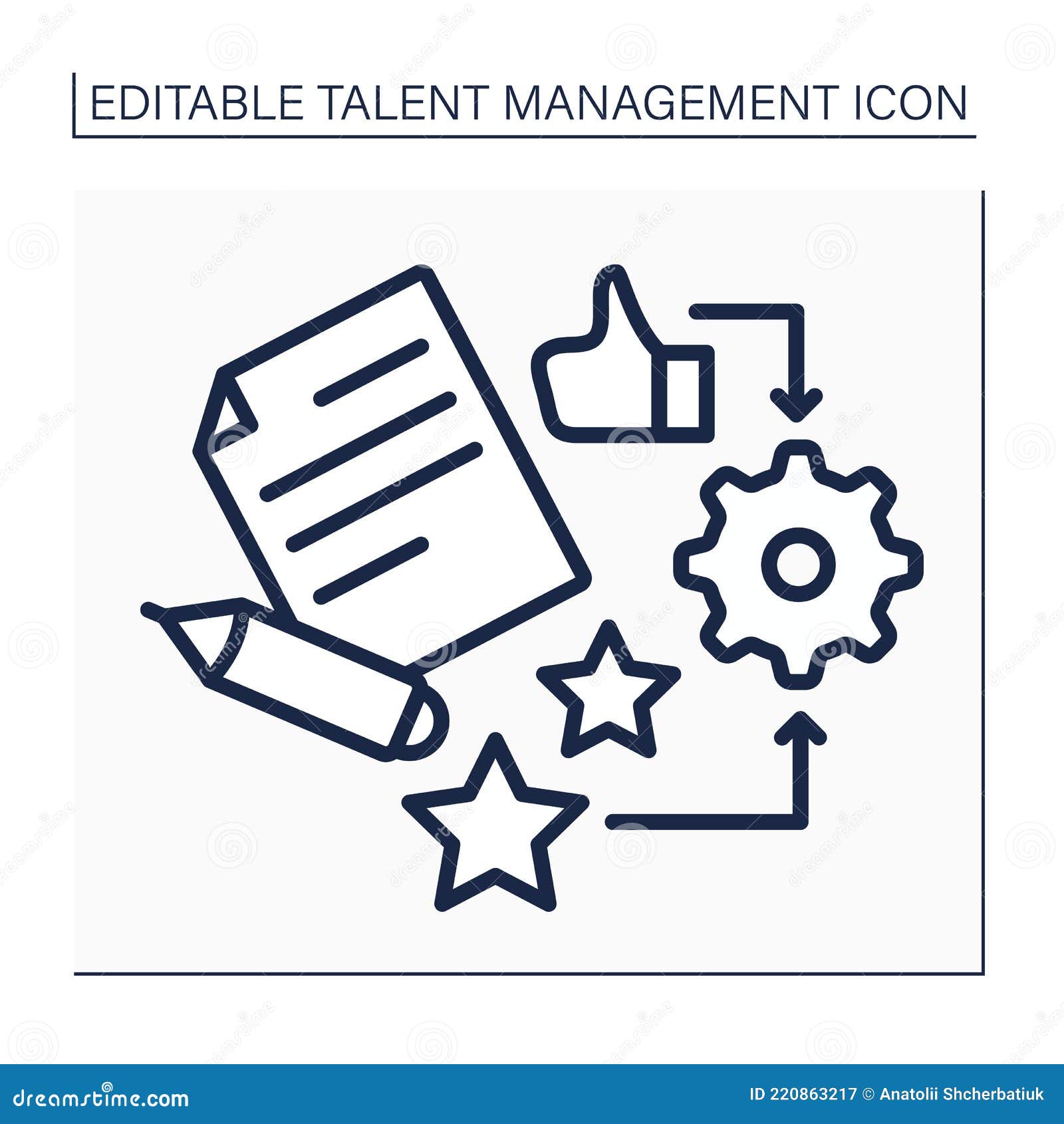 Talent Management Line Icon Stock Vector - Illustration of organization ...