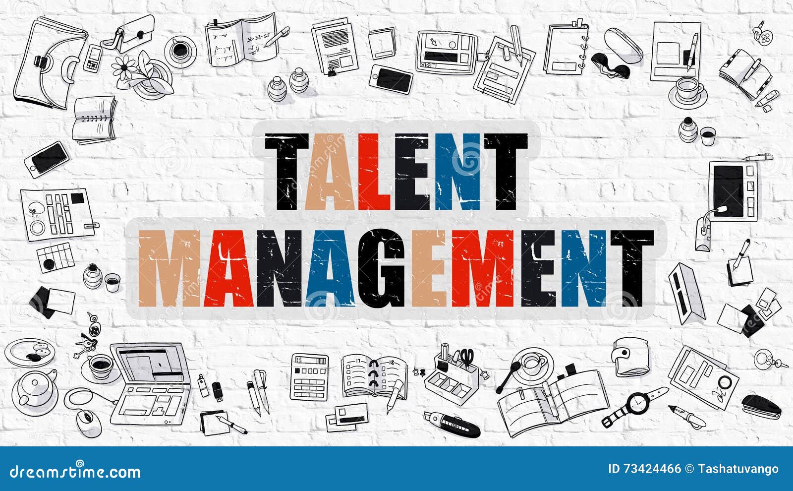 Talent Management in Multicolor. Doodle Design Stock Illustration ...