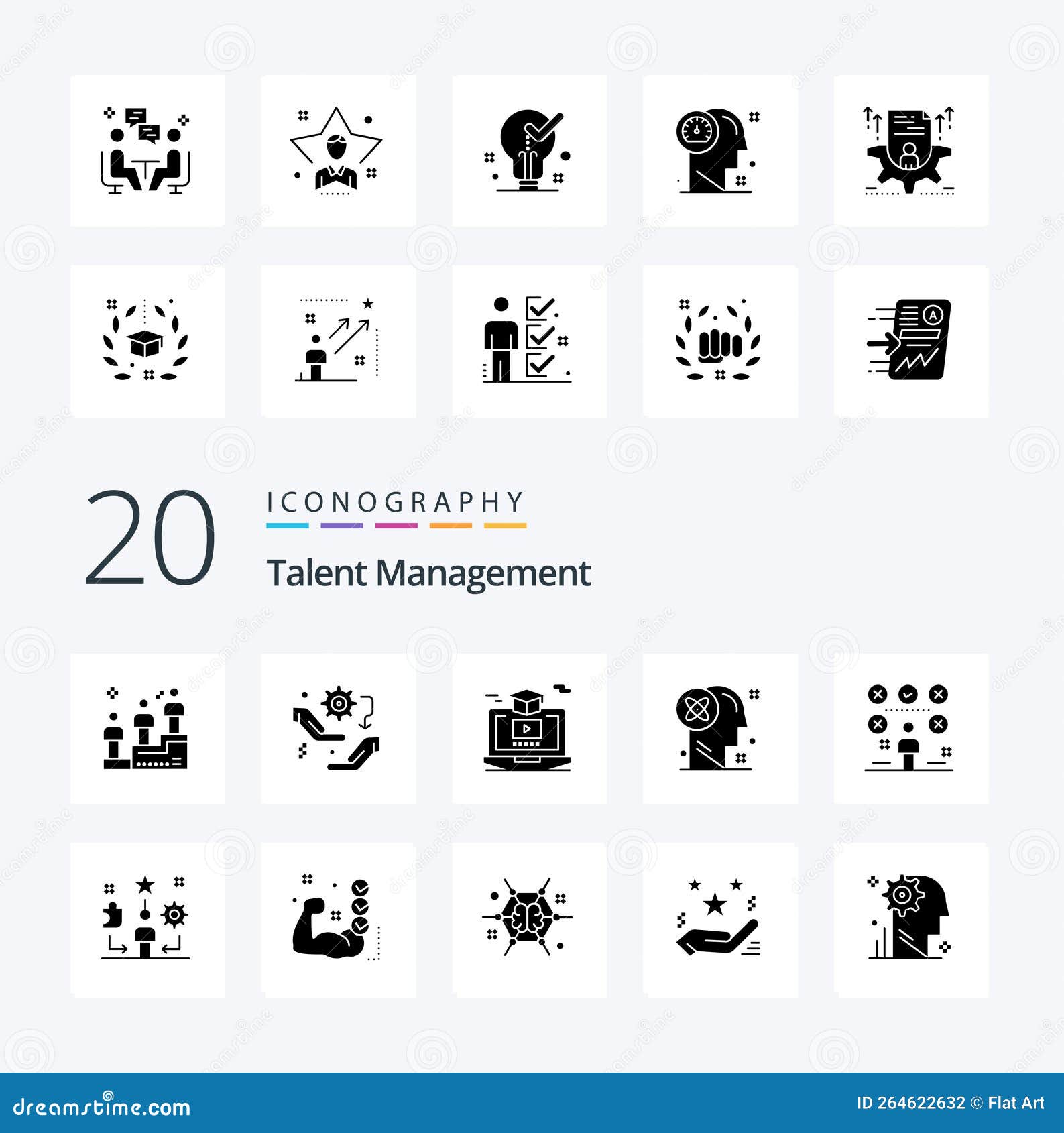 20 Talent Management Solid Glyph Icon Pack Like Solution Mind Setting ...