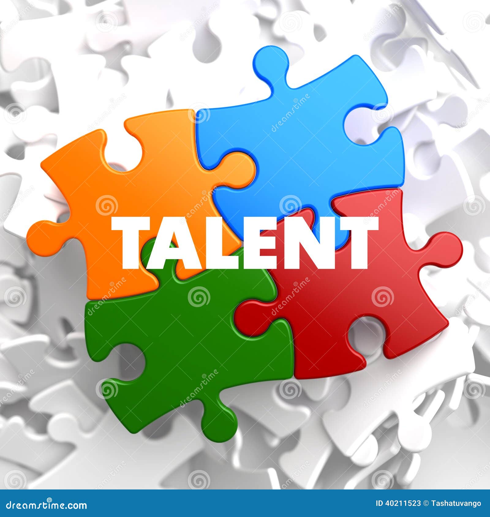 Talent on Multicolor Puzzle. Stock Illustration - Illustration of ...