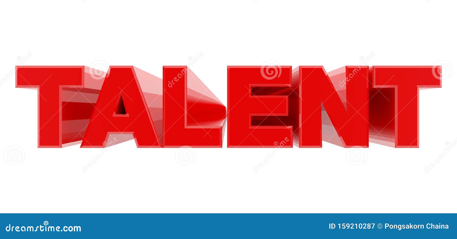 TALENT Red Word on White Background Illustration 3D Rendering Stock ...