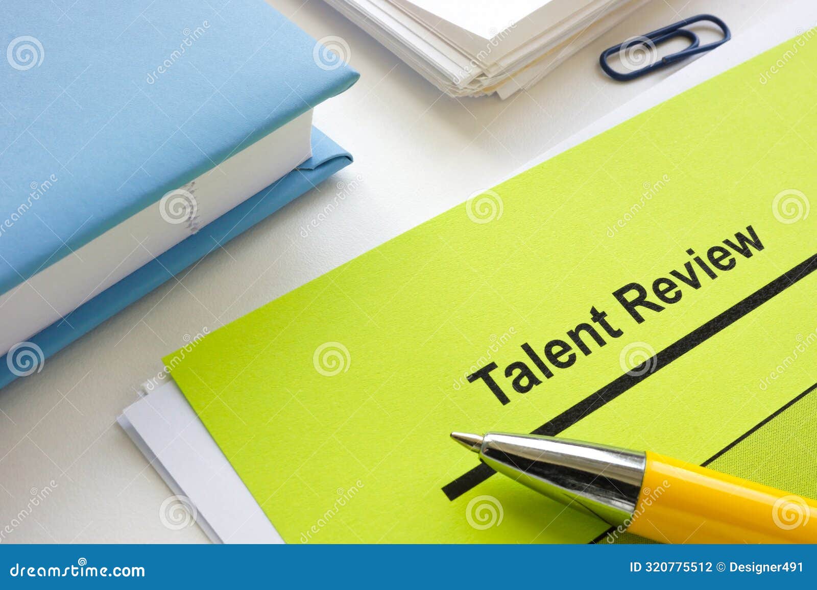Talent Review Form and a Pen. Stock Photo - Image of personnel, search ...