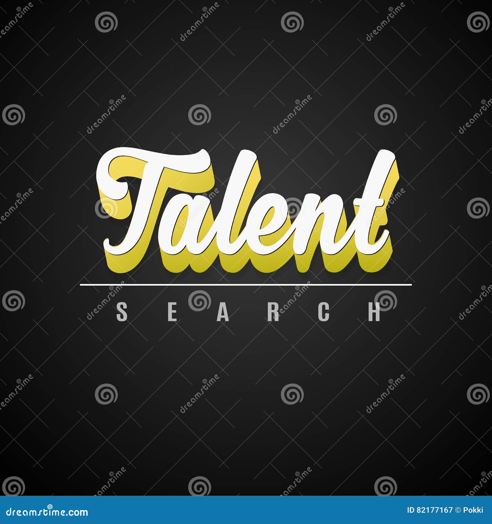 `Talent Search` Calligraphic 3D Text with Shadow Effect. Stock ...