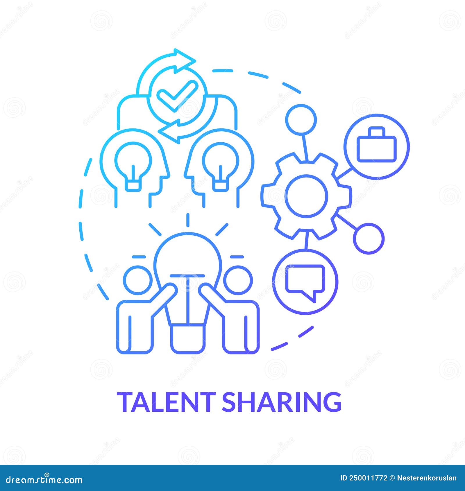 Talent Sharing Blue Gradient Concept Icon Stock Vector - Illustration ...