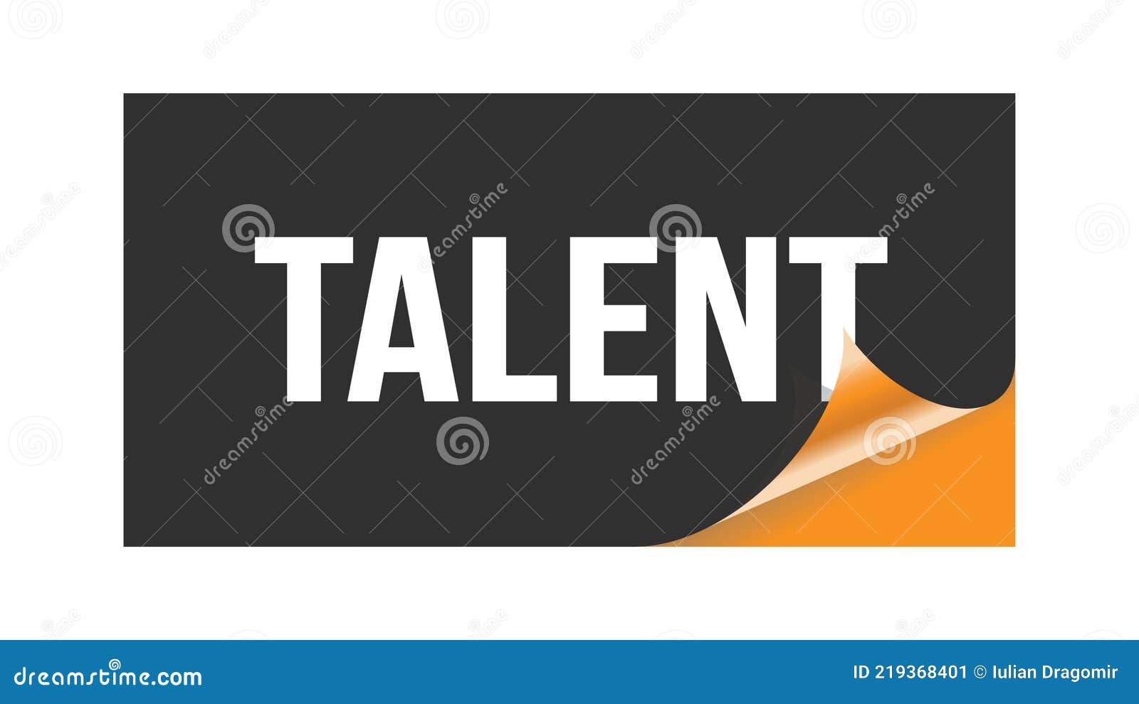 TALENT Text Written on Black Orange Sticker Stock Illustration ...