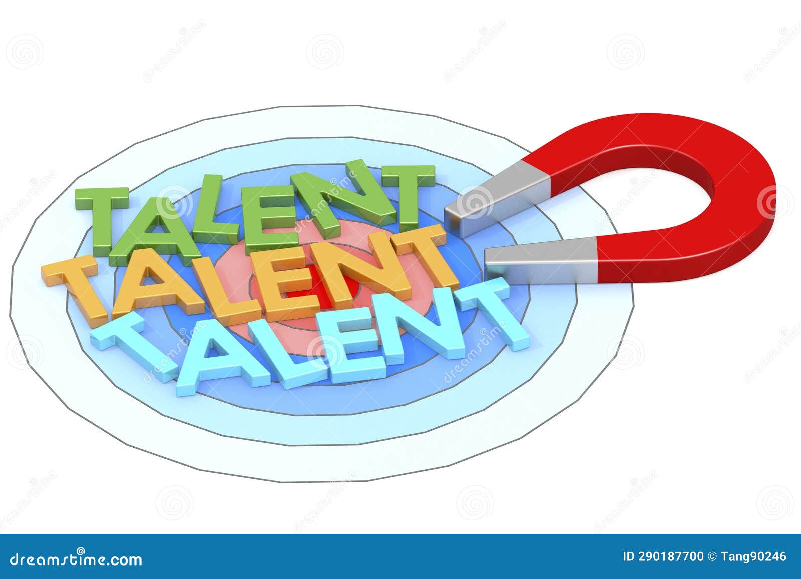 Talent Word with Red Horseshoe Magnet Isolated Stock Illustration ...