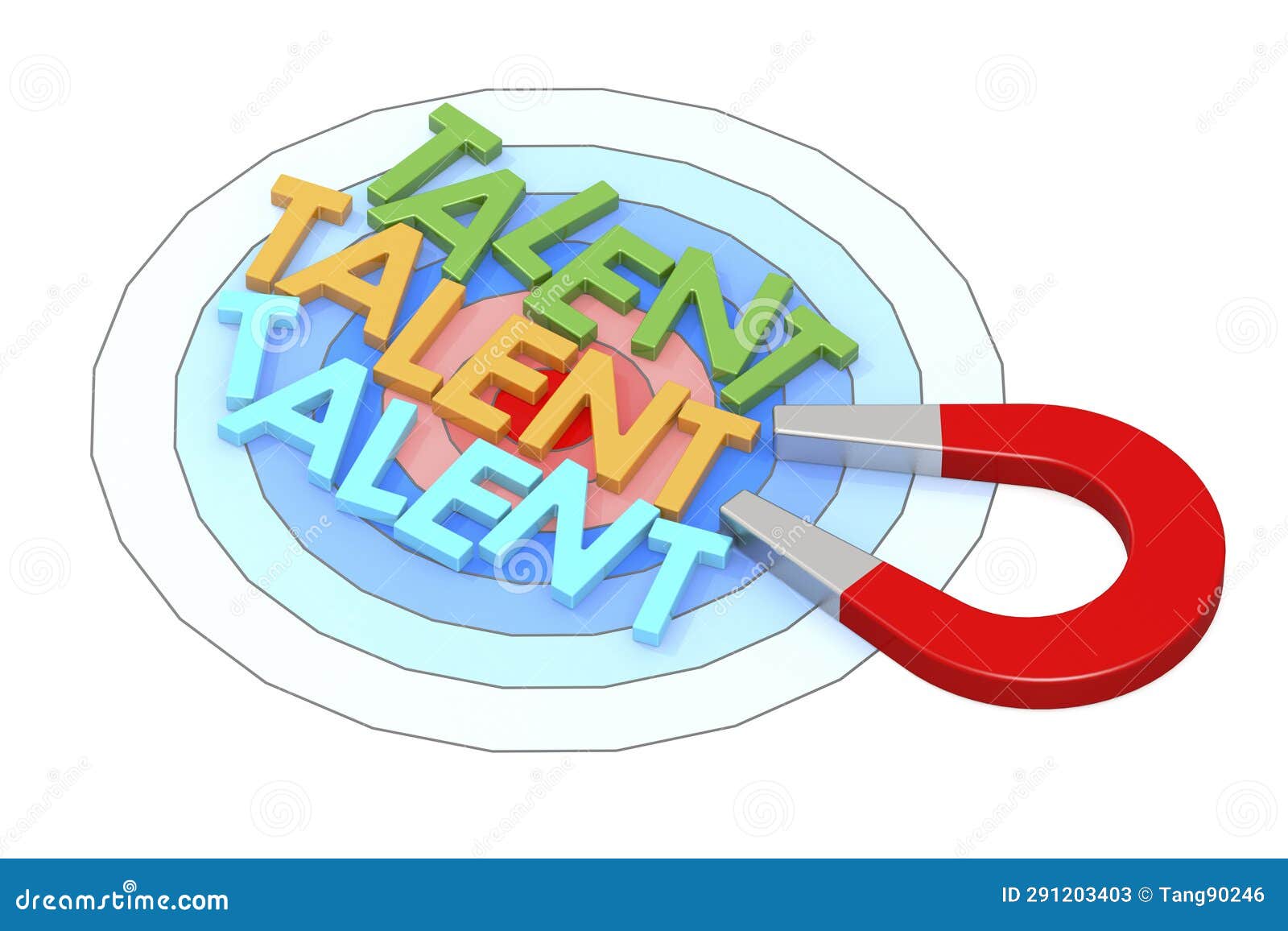 Talent Word with Red Horseshoe Magnet Isolated Stock Illustration ...